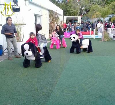 China Hansel amusement park electric Motorized Plush Riding Animals 4 Wheels rides for sale