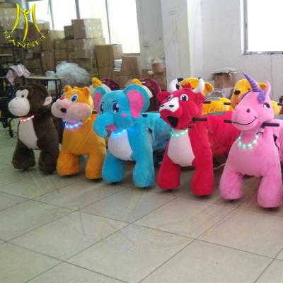 China Hansel hot selling mall moving electric motorized animal plush ride for sale