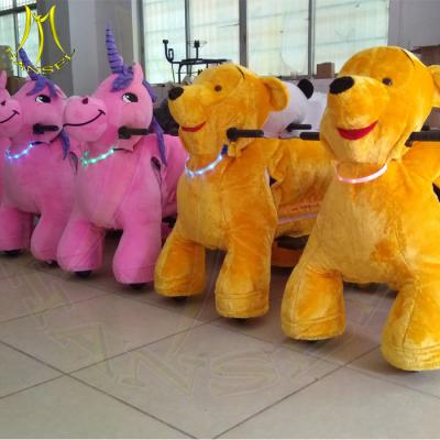 China Hansel hot selling electronic walking plush animal ride on toys for kids for sale