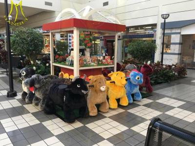 China Hansel battery operated ride animals stuffed animals plush wheel outdoor children ride for sale