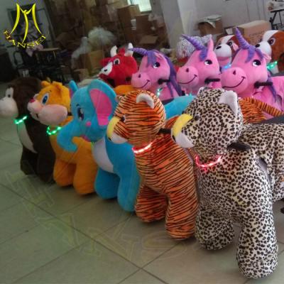 China Hansel amusement park games battery operated stuffed kids ride on animals for sale