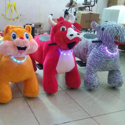 China Hansel hot selling moving electric kids amusement  plush electric animal ride for sale