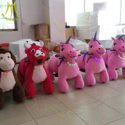 China Hansel amusement electronic games plush toy kid rides on stuffed animals for sale