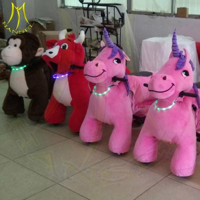 China Hansel hot selling electronic kids ride on coin walking stuffed animals for sale