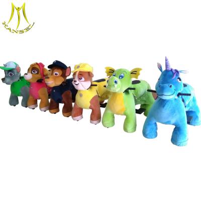 China Hansel hot selling kids ride on stuffed electric paw petrol animals for sale