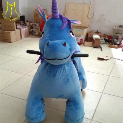 China Hansel  luna park toys guangzhou walking plush animal motor unicorn scooter for sale