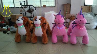 China Hansel indoor playground shopping mall plush electric unicorn ride on safari animals for sale