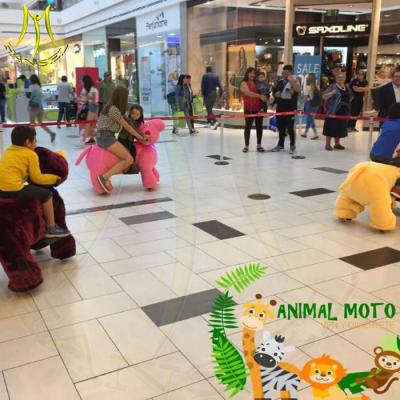 China Hansel amusement park electric stuffed walking animal scooter rides for sale