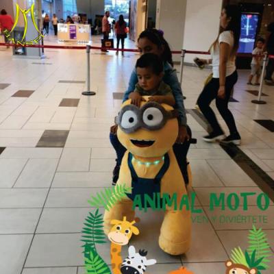 China Hansel coin operated plush outdoor ride on battery walking animals for sale