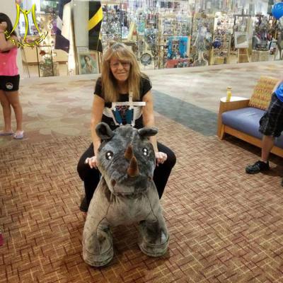 China Hansel amusement elelctric walking battery operated animal stuffed rides for sale