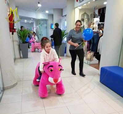 China Hansel entertainment games walking electric mountable plush motorized animal for sale