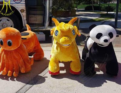 China Hansel amusement park coin walking stuffed electric ride on animals for sale