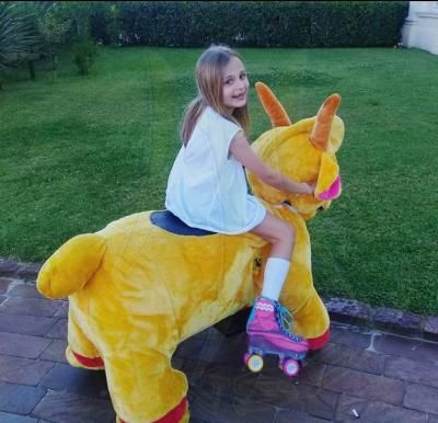 China Hansel amusement kiddie ride on stuffed electric mountable animals for sale