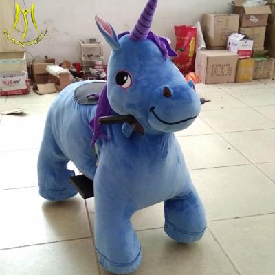 China Hansel coin operated plush motorized animal kiddy ride bike on 4wheels for sale