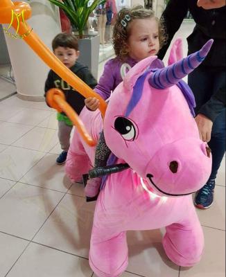 China Hansel amusement park battery operated walking plush motorized riding animals for sale