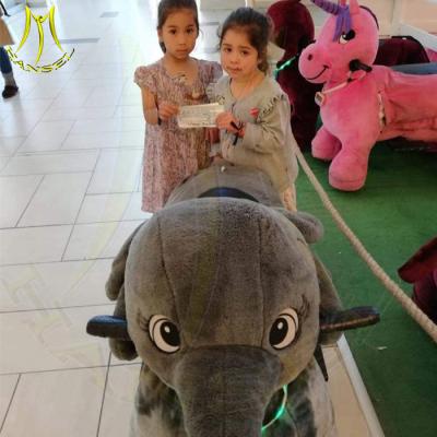 China Hansel coin operated electric car kids plush walking animal rides for sale
