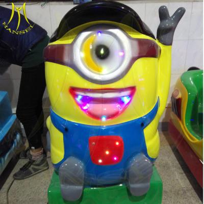China Hansel fiberglass body coin operated indoor kiddie ride on minions for sale