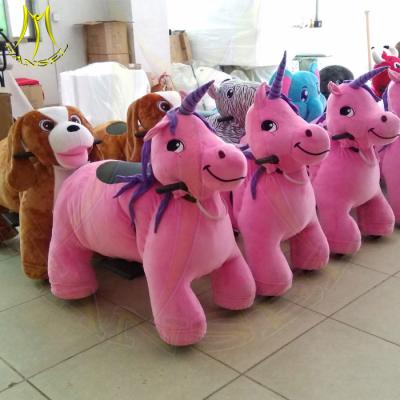 China Hansel shopping mall coin operated electric animal plush ride toy for sale