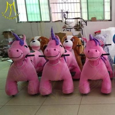 China Hansel amusement park coin operated walking stuffed kids ride on animals for sale