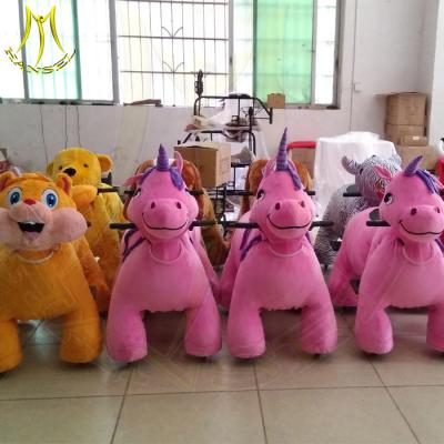 China Hansel Guangzhou toy coin operated walking plush electric ride on animals for sale