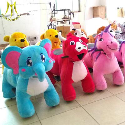 China Hansel amusement park walking electronic stuffed ride on animals for sale