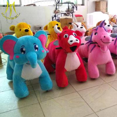 China Hansel amusement kids mental structure plush animal rides for shopping mall for sale