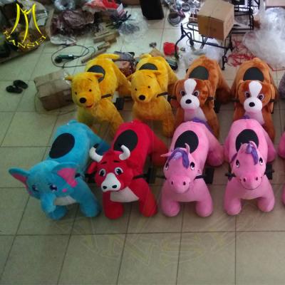 China Hansel entertainment coin operated electronic kids ride on plush animal for sale