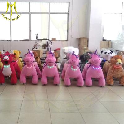 China Hansel amusement park walking battery stuffed kids electric rides on animal for sale