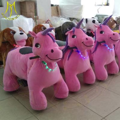 China Hansel amusement plush electronic kid riding horse toy for shopping mall for sale