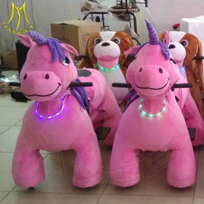 China Hansel coin operated electric game machine kids stuffed ride on animals for sale