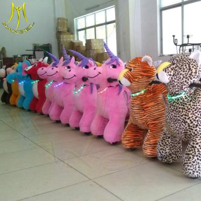 China Hansel amusement park walking plush electric animals coin operated ride for sale