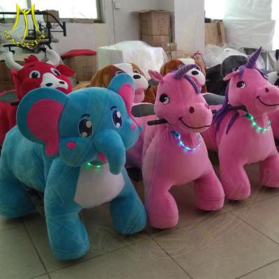 China Hansel amusement park walking plush electric ride on animal toy car for sale