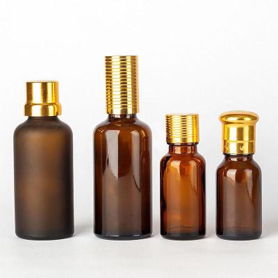Cina Round Shape Frosted Matte Glass Essential Oil Bottle 5ml 10ml 30ml 50ml in vendita