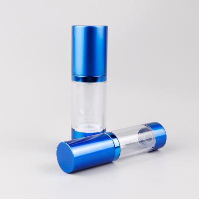 Cina Bottiglia cosmetica rotonda blu della bottiglia senz'aria dello spruzzo di 0.5OZ 1OZ 1.7OZ 3.4OZ in vendita