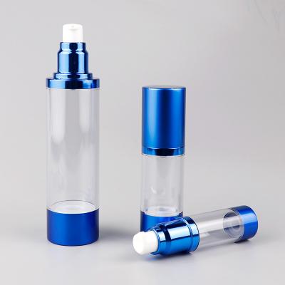 Cina Bottiglia cosmetica rotonda blu della bottiglia senz'aria dello spruzzo di 0.5OZ 1OZ 1.7OZ 3.4OZ in vendita