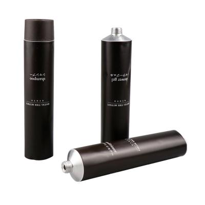 Cina Mono strato dei tubi pieghevoli di alluminio neri 5ml-400ml cinque tubi cosmetici di strati 2oz in vendita