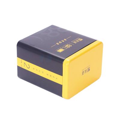 China Las latas cuadradas modificadas para requisitos particulares del té hoja intercambiable los envases del té con la tapa del metal en venta