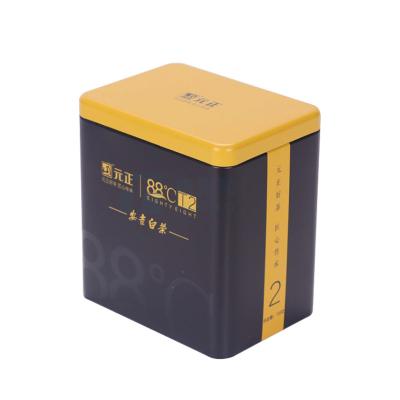 China Las latas cuadradas modificadas para requisitos particulares del té hoja intercambiable los envases del té con la tapa del metal en venta