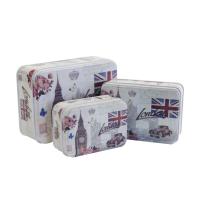 China Recyclable Rectangular Empty Tin Can Containers For Food Storage for sale