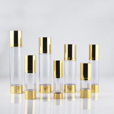 Cina La bottiglia senz'aria 50ml della pompa del toner di alluminio d'argento dell'oro ha glassato la bottiglia di plastica in vendita