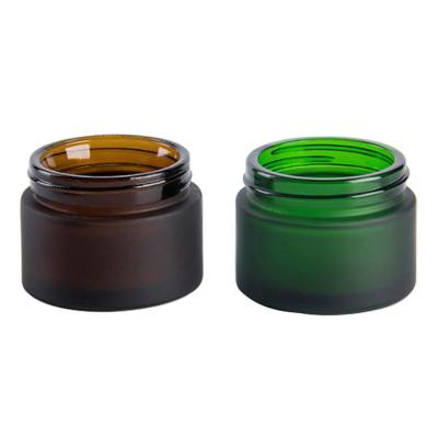 Cina Chiara candela verde su ordinazione di 200g 7OZ Amber Frosted Glass Jars For in vendita