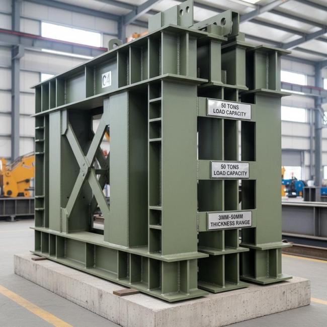 Industrial steel support structure in construction