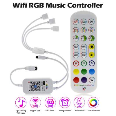 China Wifi RGB Music LED Strip Controller 3 Outputs With 24 Keys IR Remote for sale