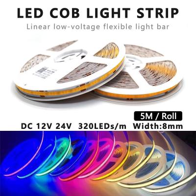 China Dimmable LED COB Strip Light High Density Flexible Single Color for sale