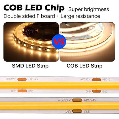 China Dimmable LED COB Strip Light High Density Flexible Single Color for sale