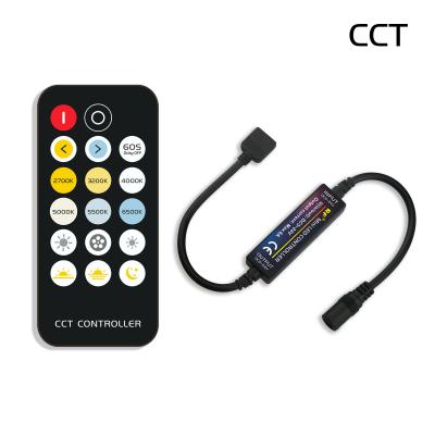 China DC Dual Color Temperature LED Controller Dimmer With 17 Key Wireless RF Remote Control for sale