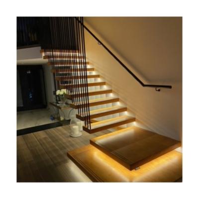 China Floating Space Saving Spiral Staircase , Led Wooden Floating Staircase à venda