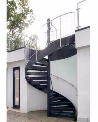 Cina Used Metal External Outdoor Spiral Staircases Solid Wood / Laminated Tempered Glass in vendita
