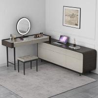 China Luxury Custom Makeup Vanity Table with LED Mirror 1000x450x780mm Slate Top for sale