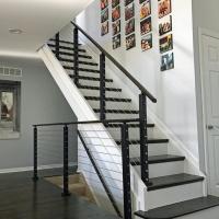 China SUS304 Cable Railing Balustrade for Stairs Matte Black 1000mm Height for sale